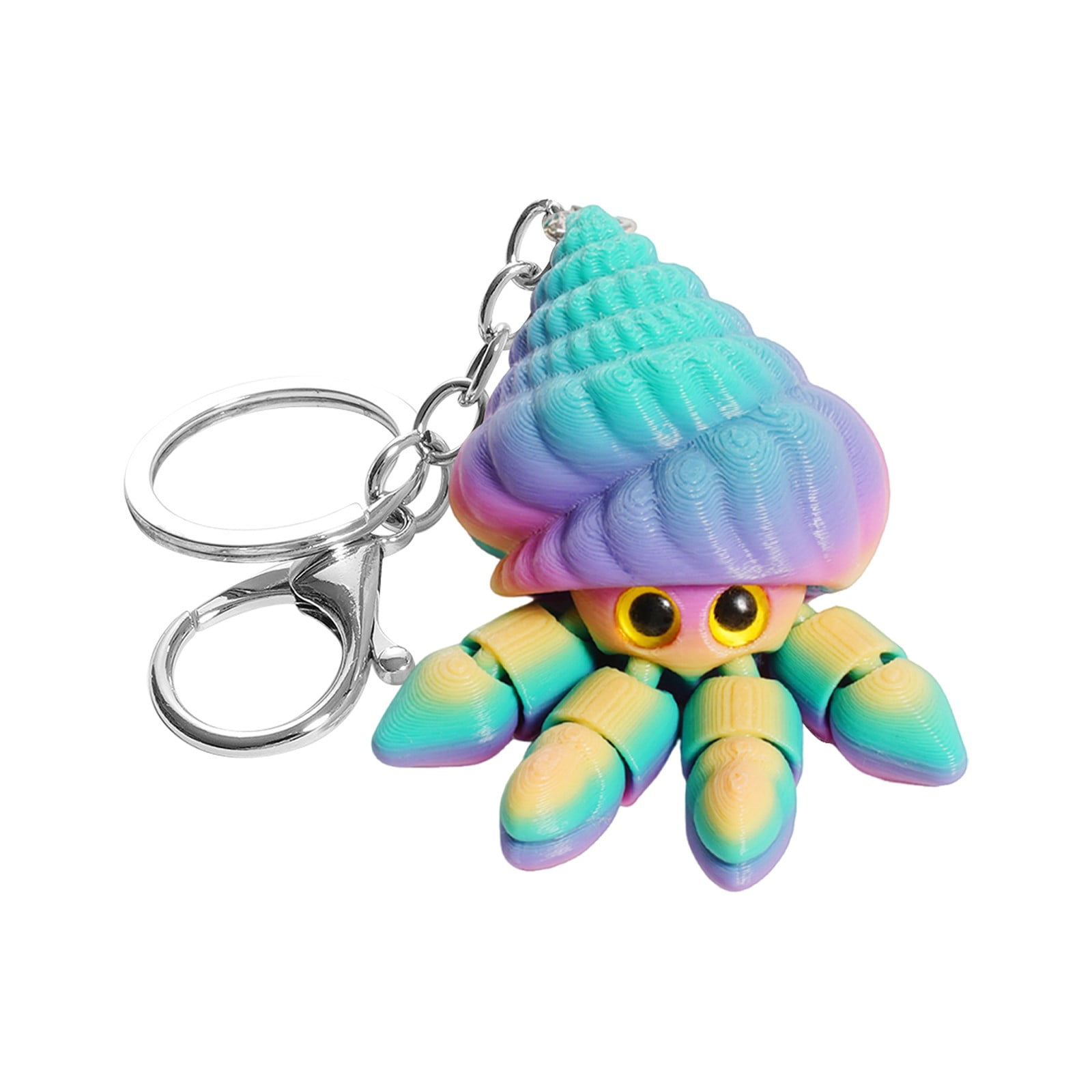Adorable Hermit Crab Keychain with Blue Shell Cute Ocean-Themed ...