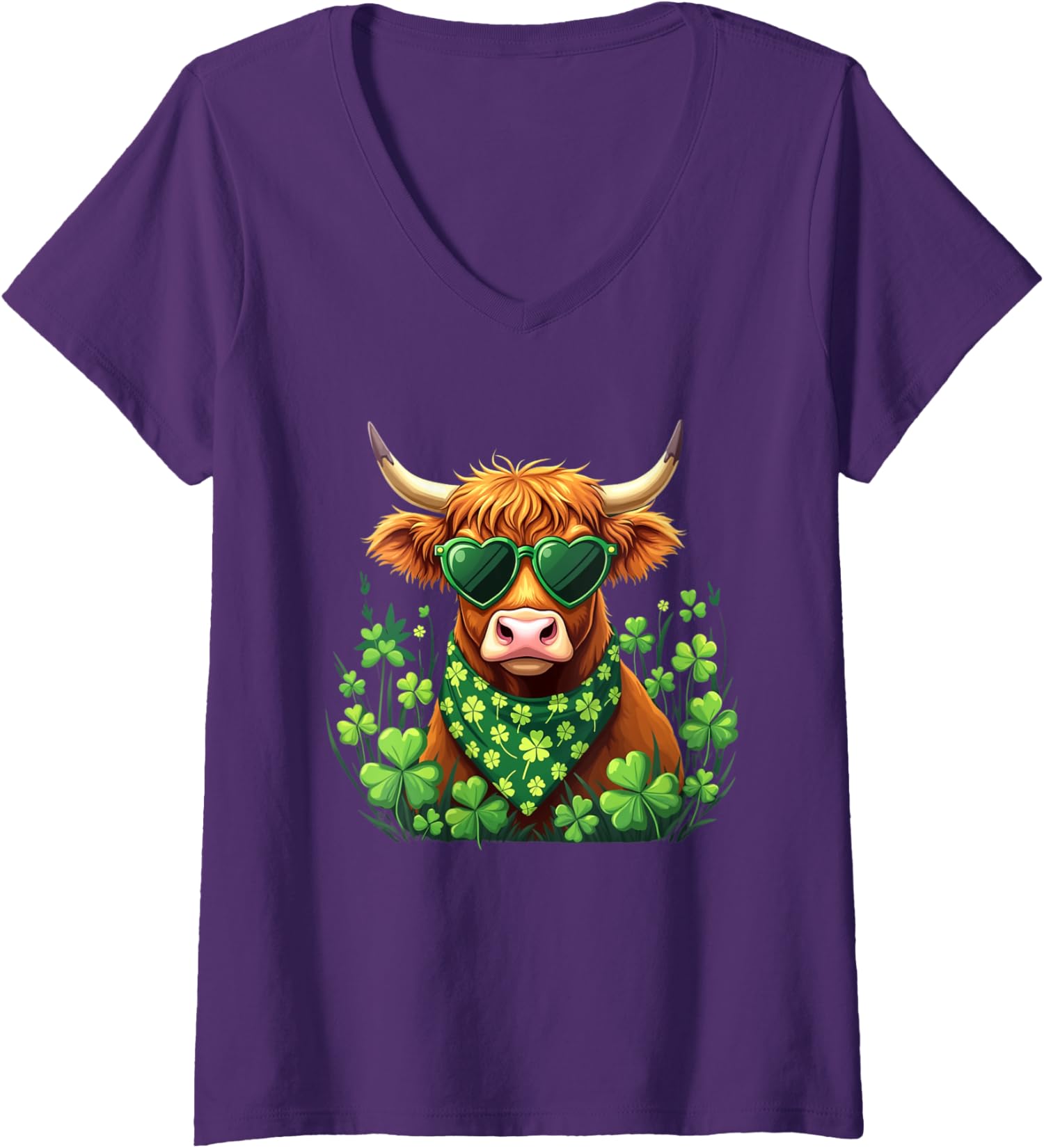 Adorable Highland Cow St. Patrick’s Day Tee - Cute Shamrock Cow for ...