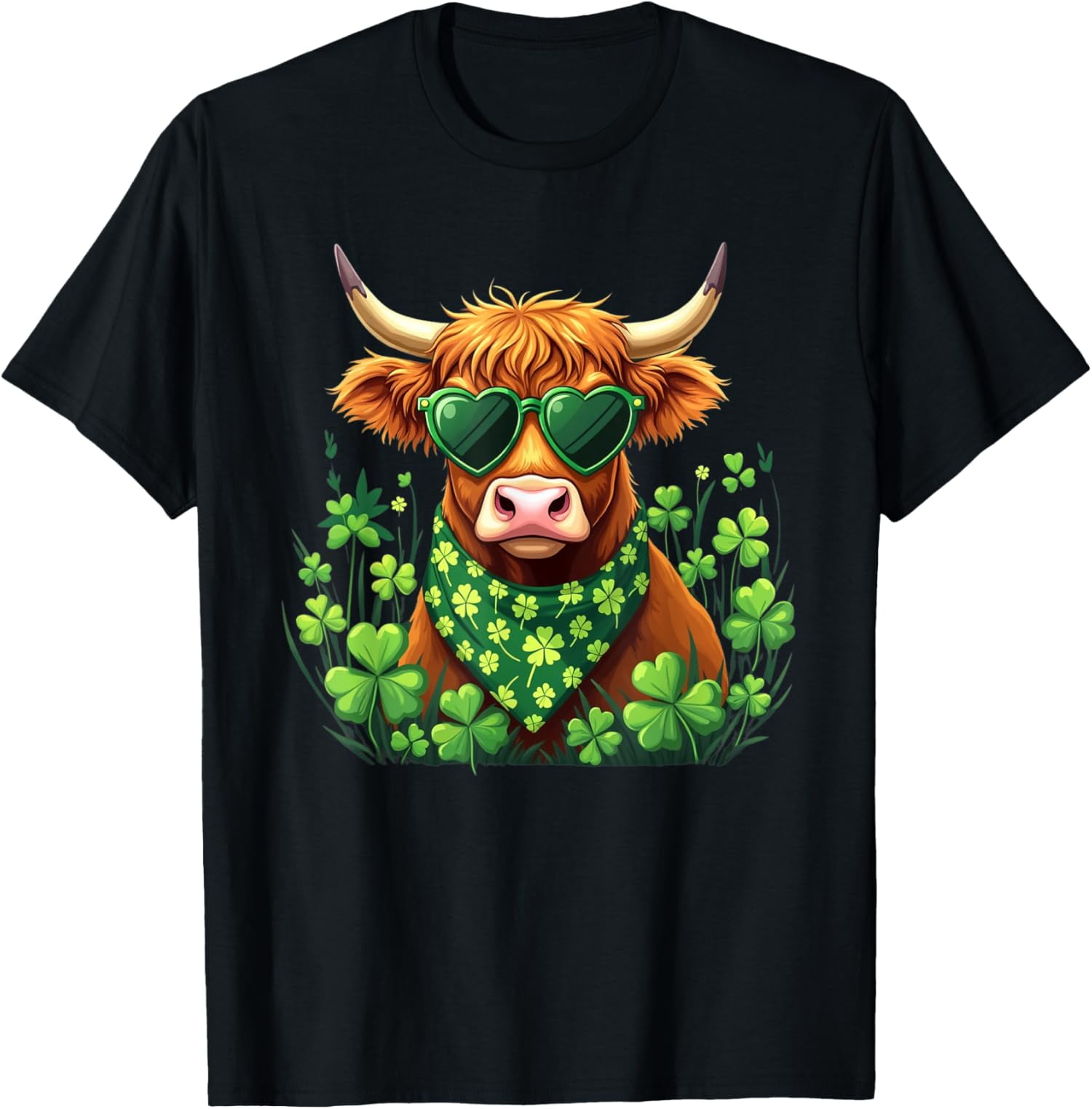 Adorable Highland Cow St. Patrick’s Day Tee - Cute Shamrock Cow for ...