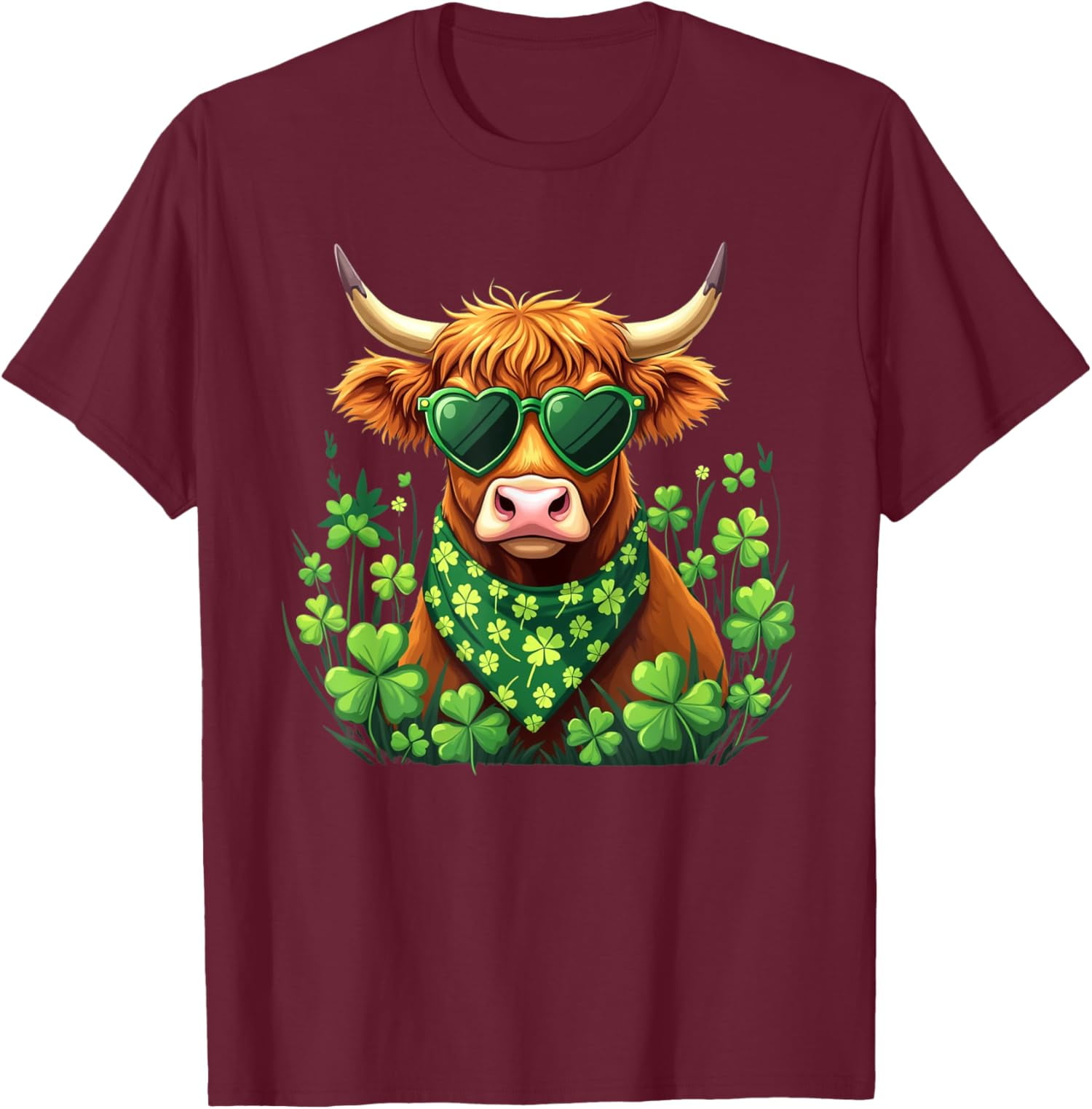 Adorable Highland Cow St. Patrick’s Day Tee - Cute Shamrock Cow for ...