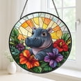 Adorable Hippo Acrylic Window Suncatcher Cute Animal Art Bright Home ...