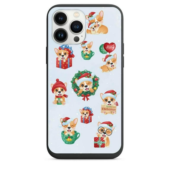 Adorable Holiday Corgi Dog Graphic Case Cover with iPhone 17 to 11 Pro ...