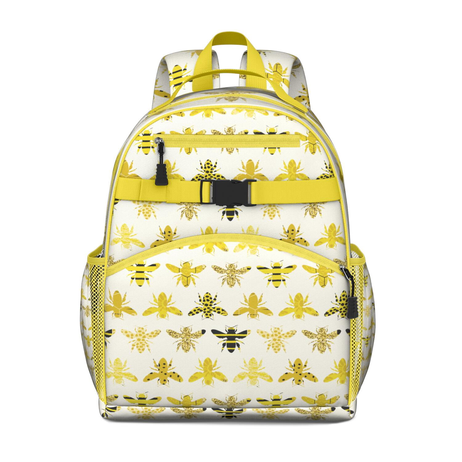 Adorable Honeybee Lover Backpack Featuring Honeycomb Pattern, Bee ...