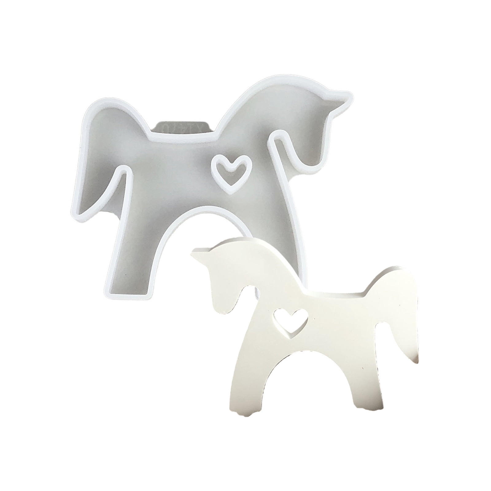 Adorable Horse with Hollowed Heart Silicone Casting Mold For Making ...