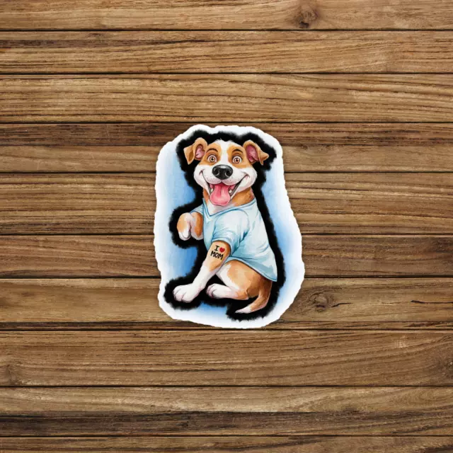 Adorable I Love Mom Dog Sticker For Animal Lovers & Dog Momsphone Decal ...