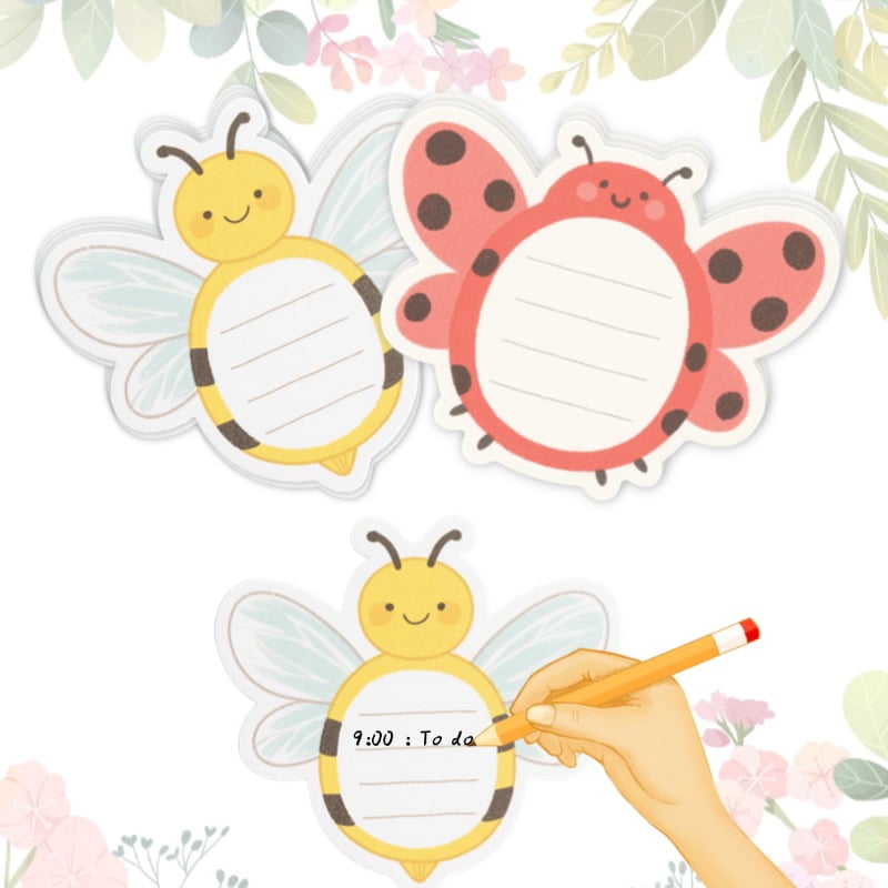 Adorable Insect Sticky Notes Set – Bee & Ladybug Design, Perfect for ...