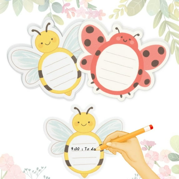 Adorable Insect Sticky Notes Set – Bee & Ladybug Design, Perfect for ...