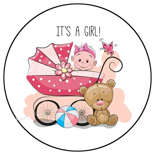 Adorable Its A Girl Sticker Party Favors Sticker Envelope Seals Labels ...