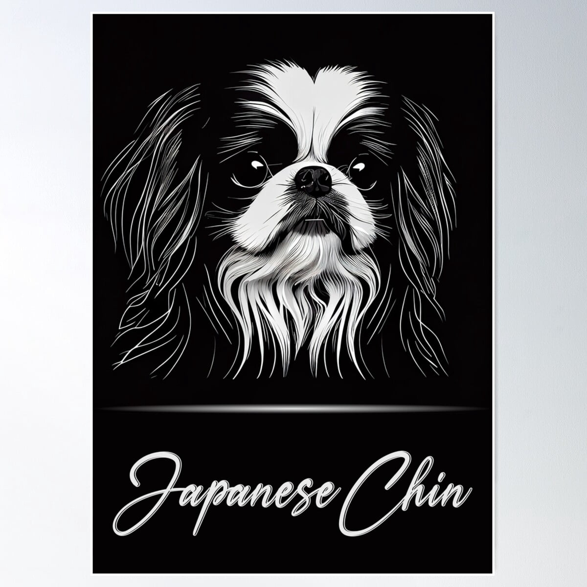 Adorable Japanese Chin Poster Wall Art, Modern Wall Decor For Living ...