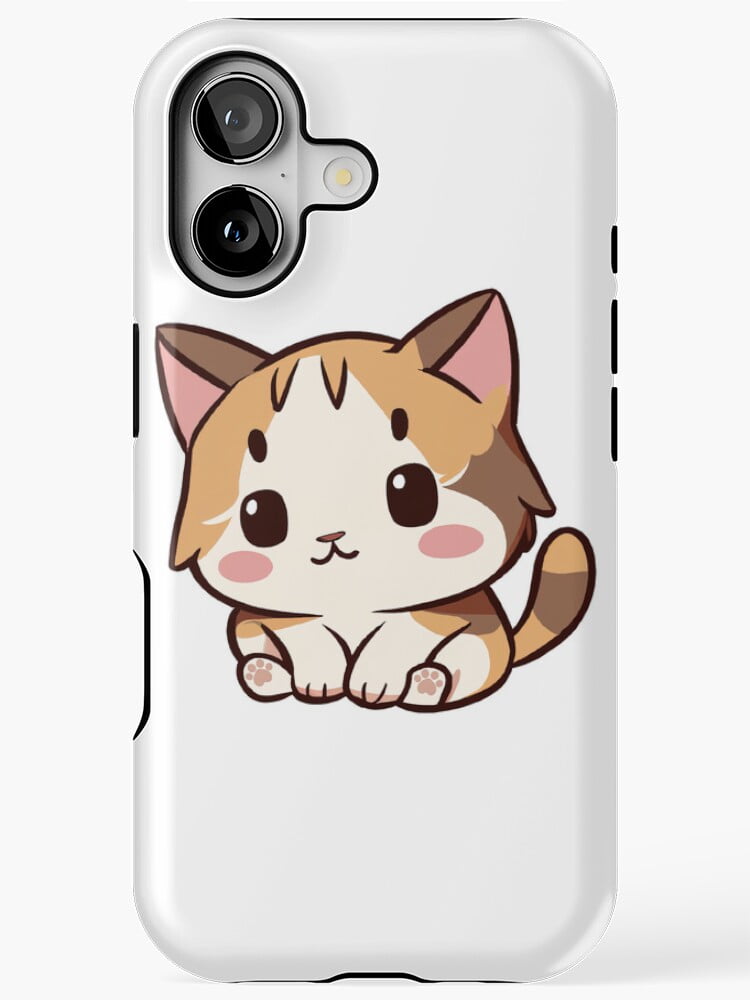 Adorable Japanese Kawaii Kitten Drawing Cartoon Art iPhone Case 17 16 ...