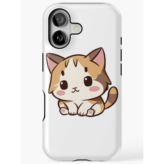 Adorable Japanese Kawaii Kitten Drawing Cartoon Art iPhone Case 17 16 ...