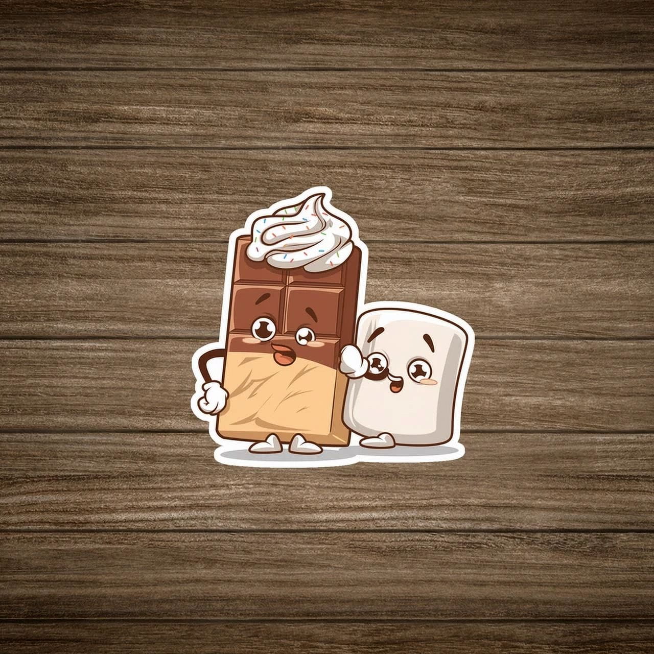 Adorable Kawaii Chocolate Bar And Marshmallow Sticker Setphone Decal ...
