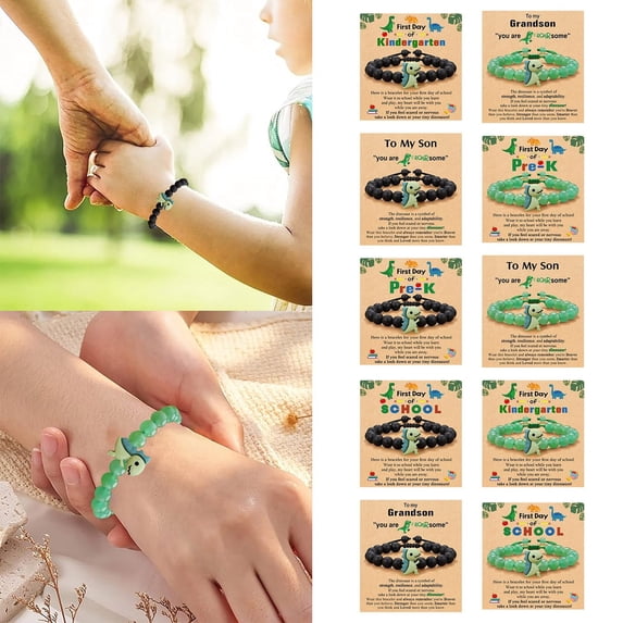 Adorable Kids Dinosaur Bracelet Set Adjustable Cute Cartoon Design with ...