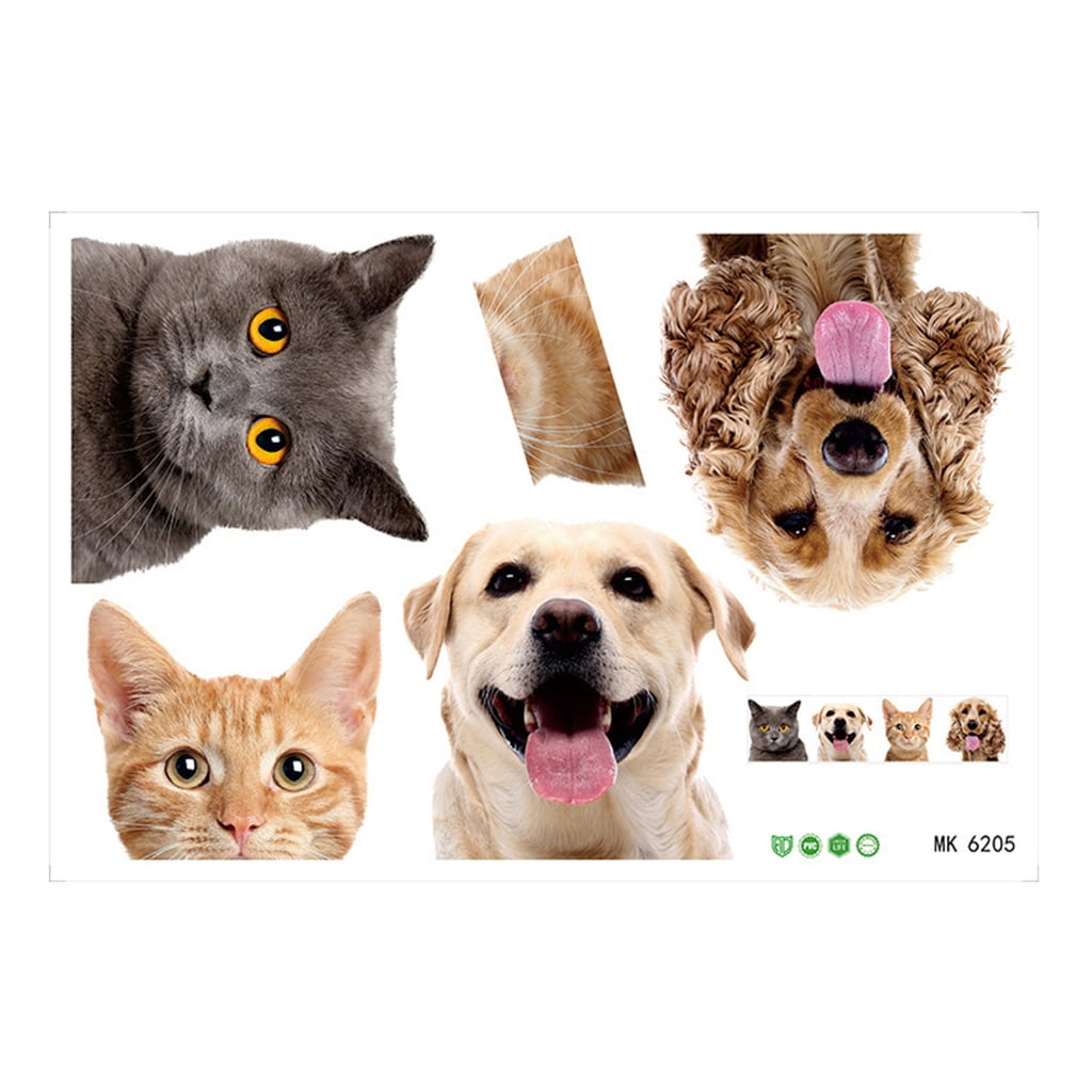 Adorable Kitten Decal Door Sticker For Kids Room Lovely Door Decal ...