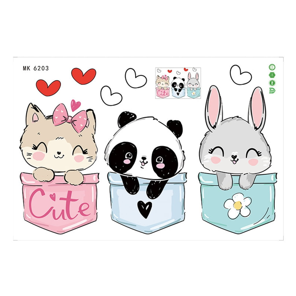 Adorable Kitten Decal Door Sticker For Kids Room Lovely Door Decal ...