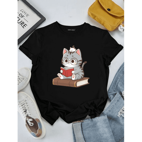 Adorable Kitten Sitting On Books With Bow Tie Cute Reader Cat Style ...