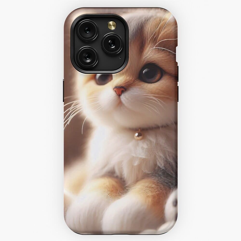 Adorable Kitten on Soft Sofa Cozy iPhone Case 17 16 15 14 13 12 11 Pro ...
