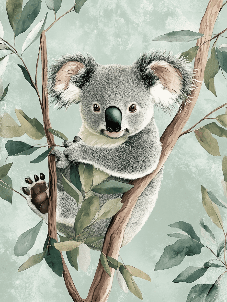 Adorable Koala Canvas Wall Art Perfect for Living Room Bedroom Nursery ...