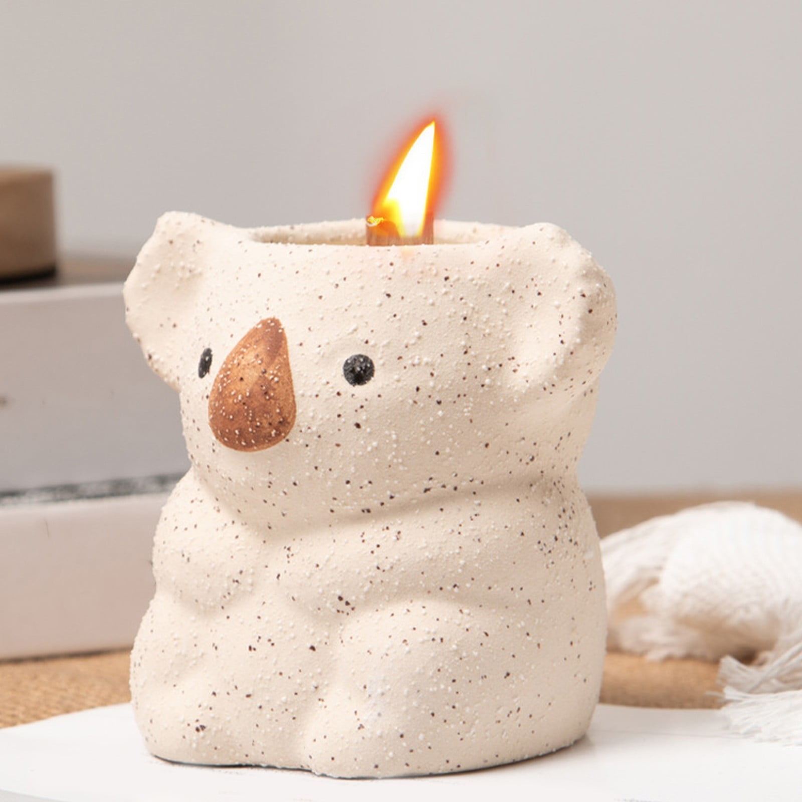 Adorable Koala Shaped Scented Candle Soy Wax Handmade Flower Fruit ...