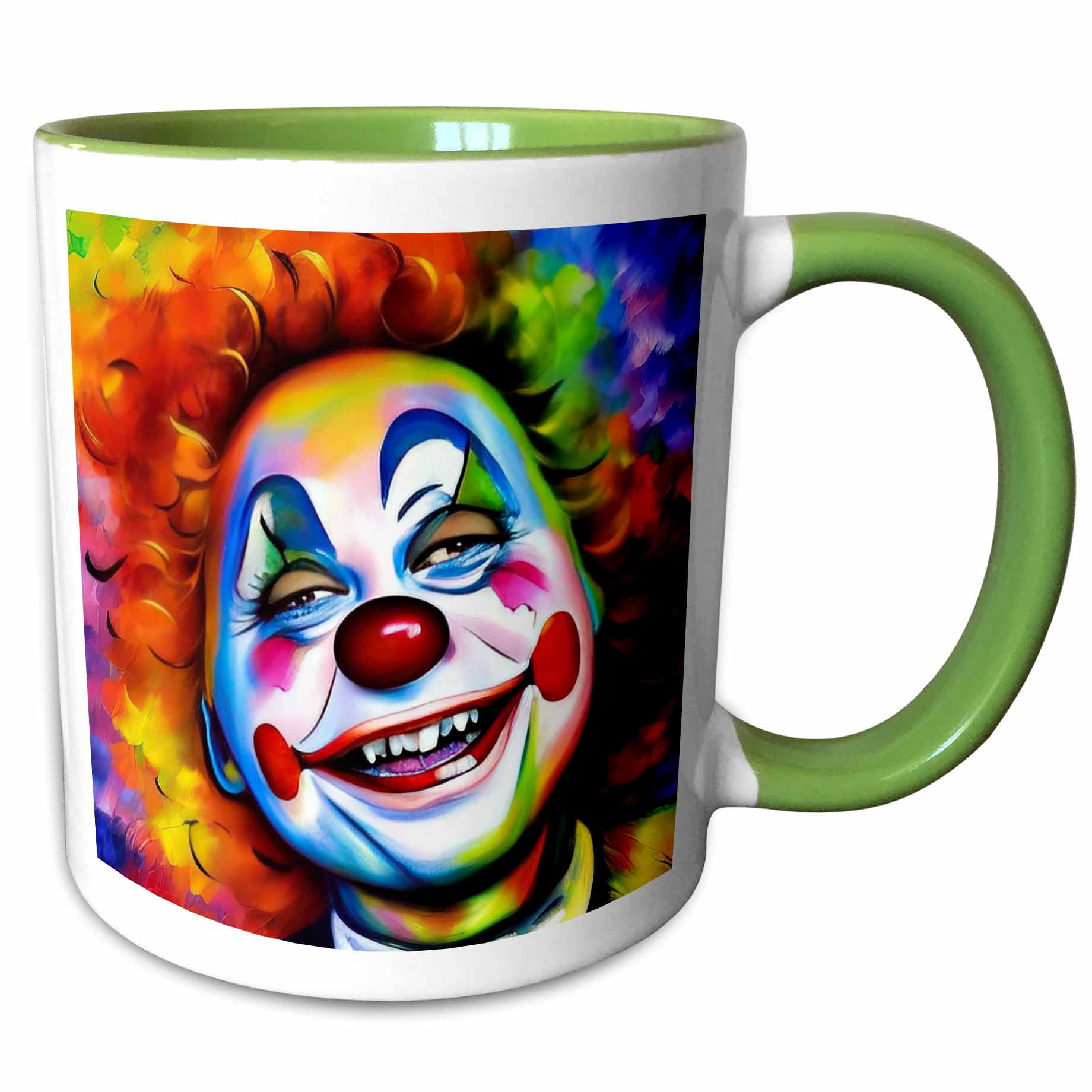 3drose, Adorable Laughing Clown with Colorful Hair. Positive Mood Art ...