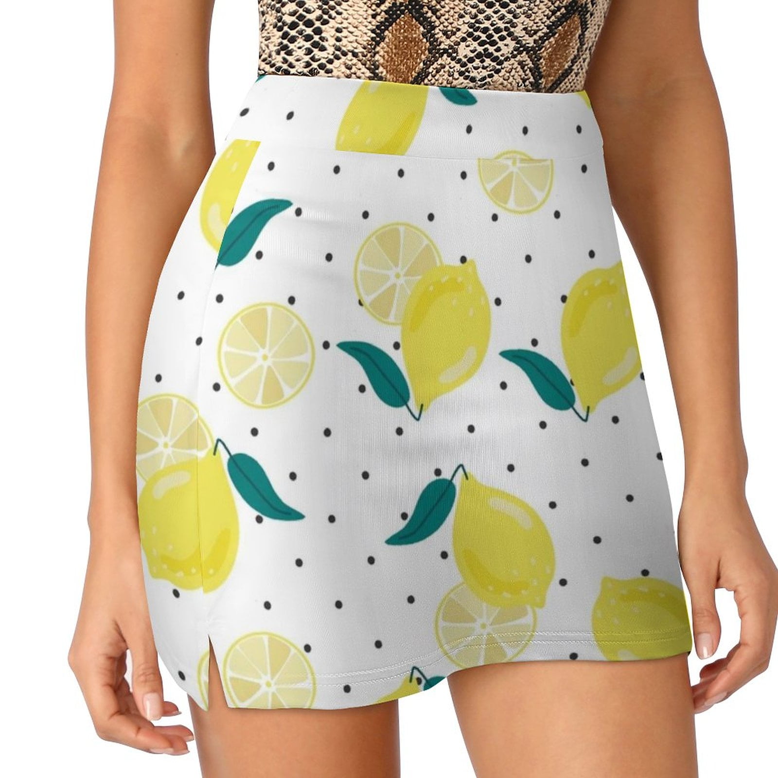 Adorable Lemon Pattern Hand Draw Women's skirt Y2K Summer Clothes 2025 ...