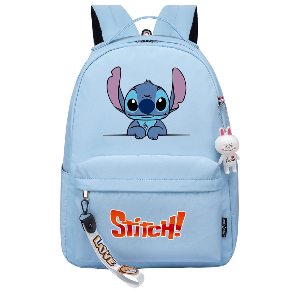 Adorable Lilo & Stitch Themed Unisex Backpack with Dual Side Pockets ...