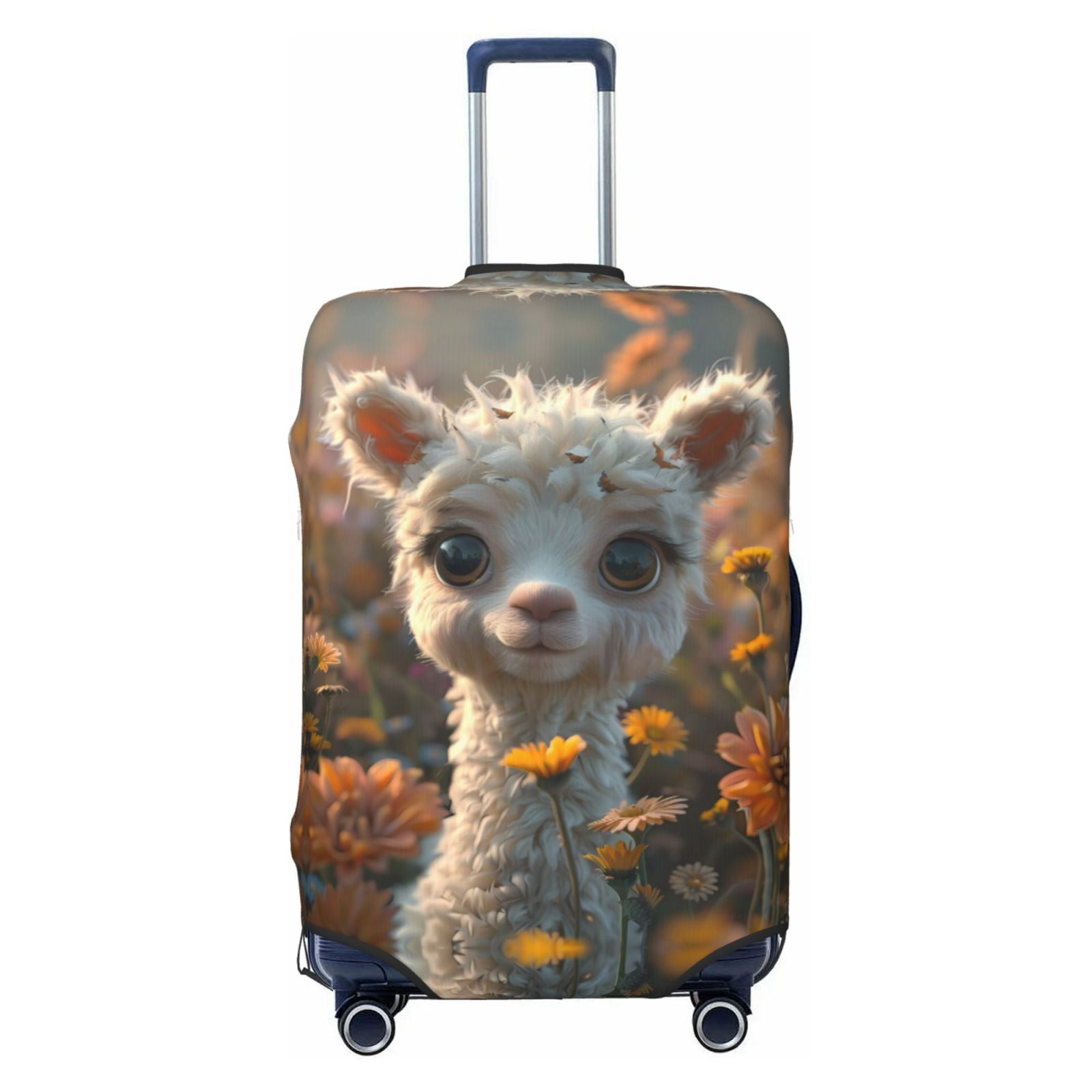 Adorable Llama In Flowers Luggage Cover, Elastic Suitcase Cover Travel ...