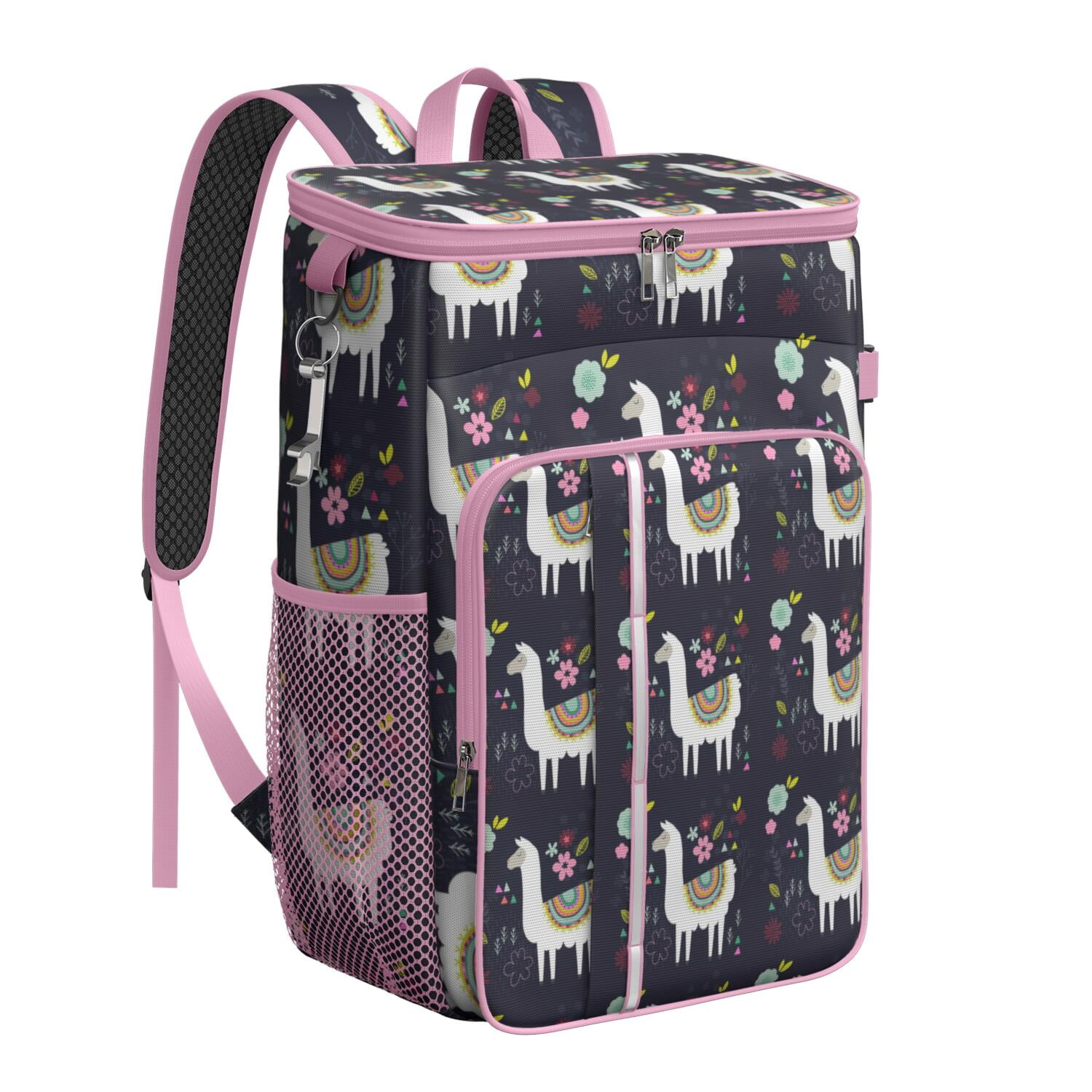 Adorable Llama Print Backpack Cooler – Leakproof Insulated Lunch Bag ...