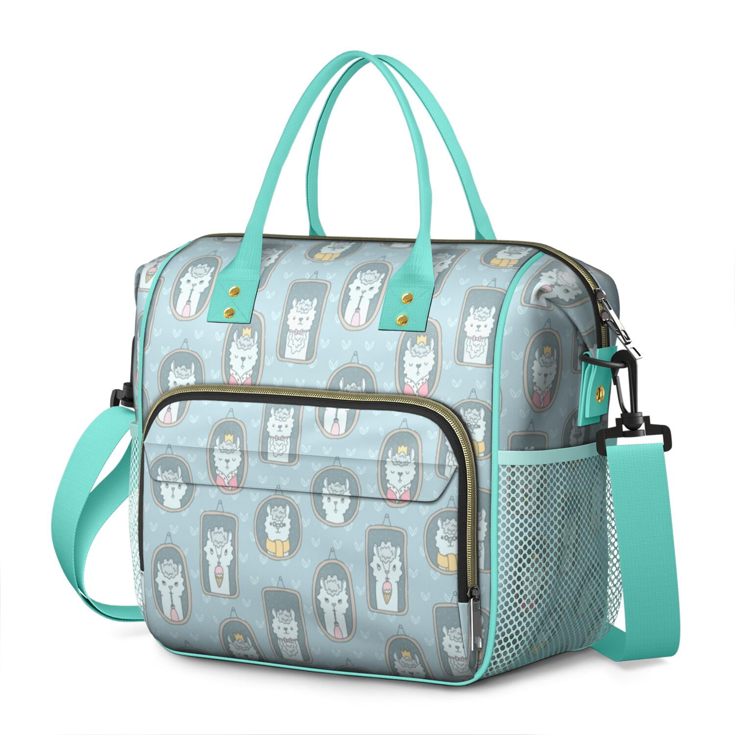 Adorable Llama Print Insulated Lunch Tote, Large Leakproof Lunch Box ...