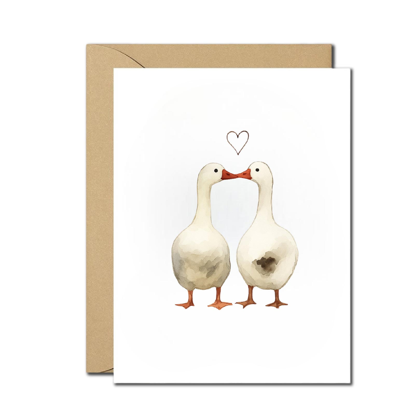 Adorable Love Ducks Greeting Card - Blank Inside with Envelope ...