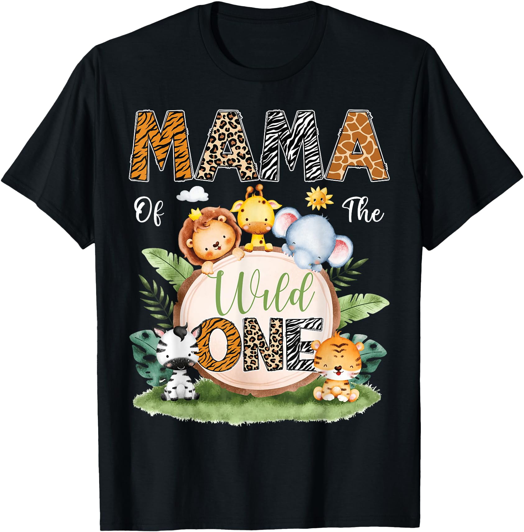 Adorable Mama Wild One Safari Jungle T-Shirt for 1st Birthday Party ...