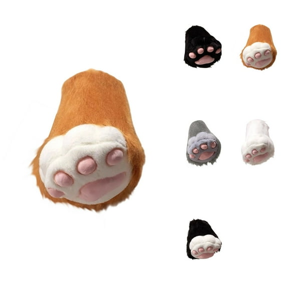 Adorable Mid-Calf Cat Boots – Plush Furry Paw Shoes for Anime ...