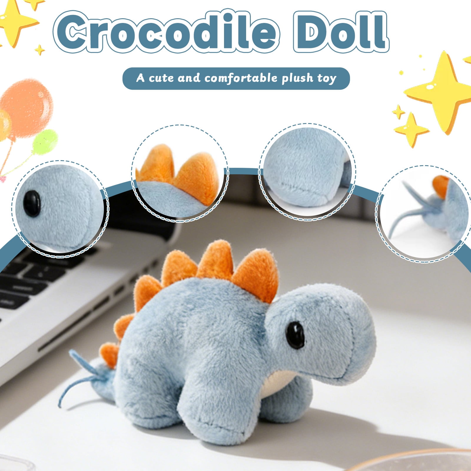 Adorable Mini Dinosaur Plush Stuffed Animal – Cozy 10cm/3.94in Fuzzy ...