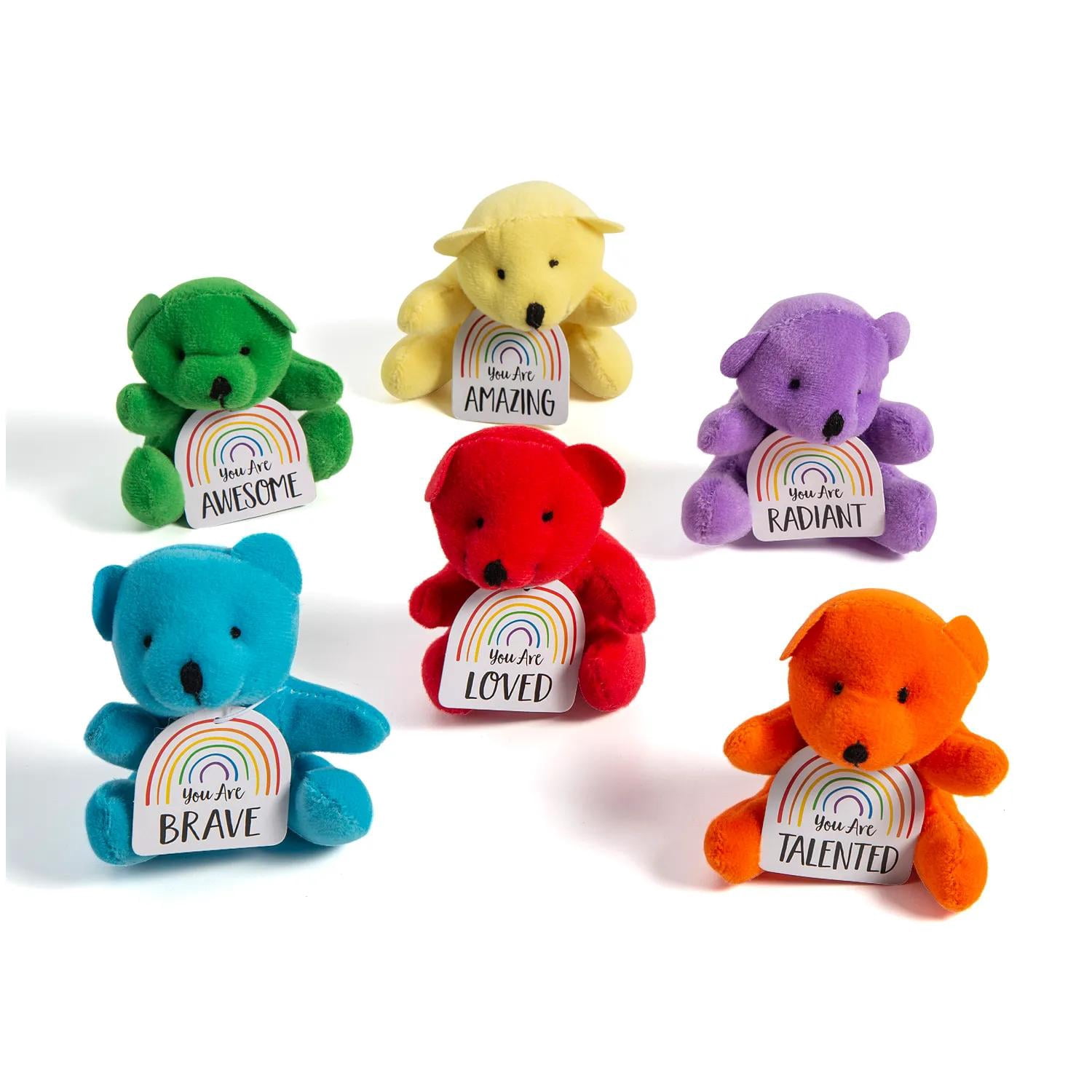 Adorable Mini Positive Affirmations Stuffed Bears - 12 Pc. with Cards ...