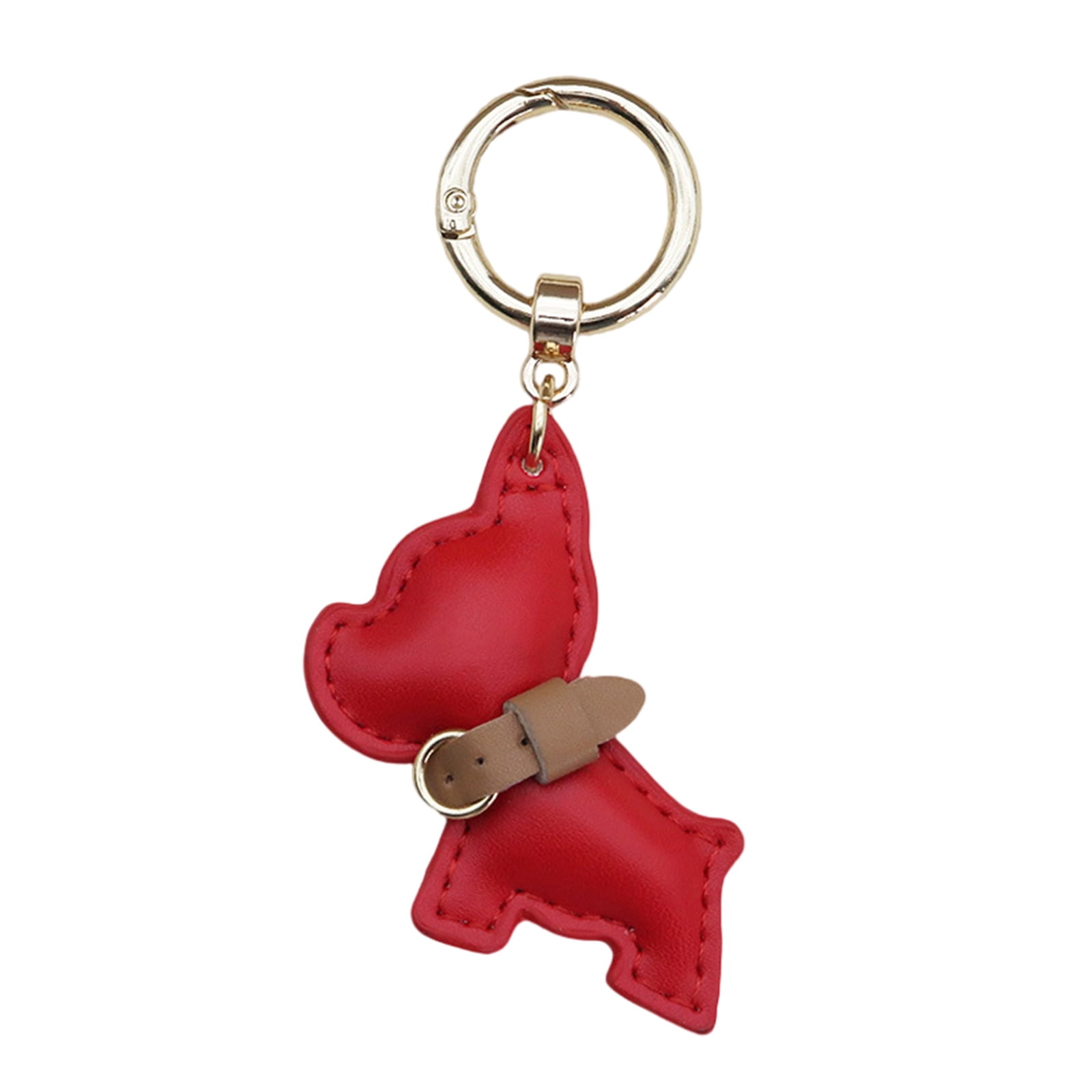 Adorable Miniature French Dog Keychain PU Leather Key Holder Bag Charm ...