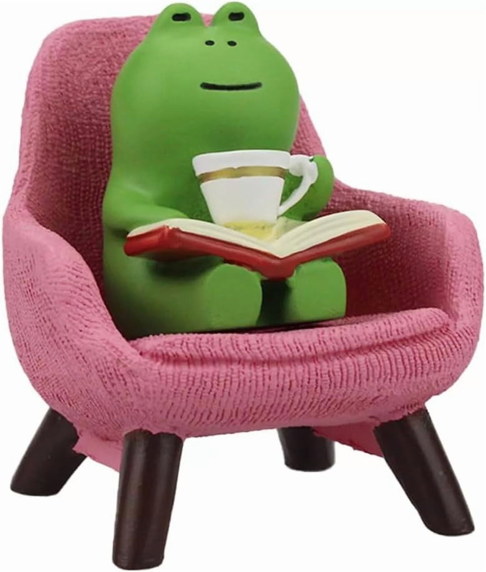 Adorable Miniature Frog Figurines - Cute Pink Sofa Frog Sculpture for ...