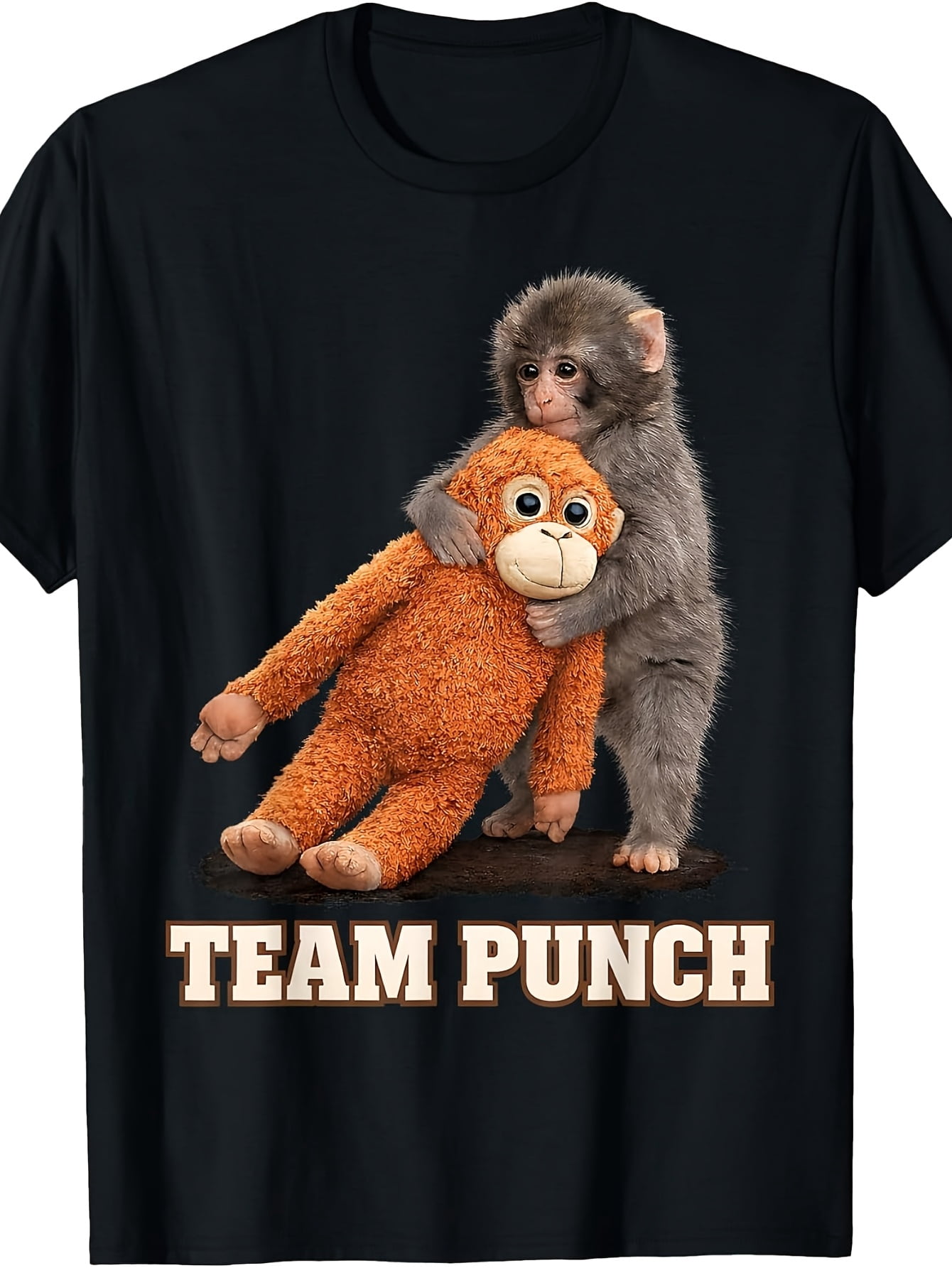 Adorable Monkey Baby Graphic Team Punch Big Love Gifts Cotton T-Shirt ...
