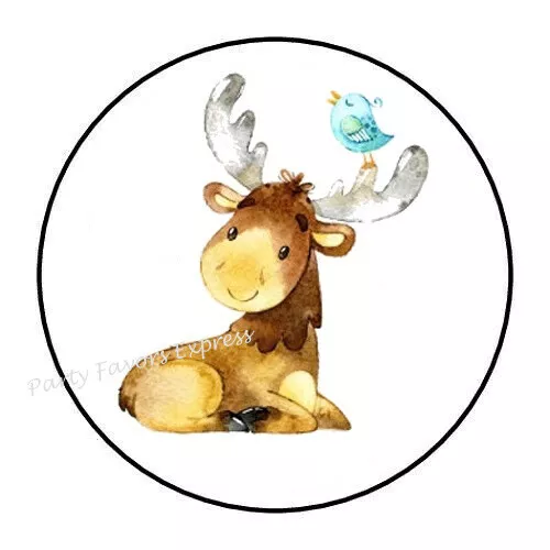 Adorable Moose Bird Sticker Party Favors Sticker Envelope Seals Labels ...
