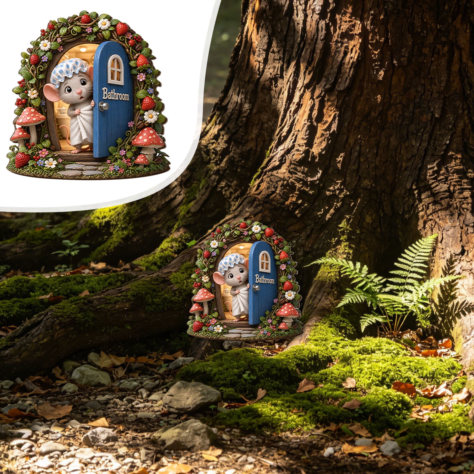 Adorable Mouse-Style Garden Tree Hole Decorations. Suitable for Garden ...