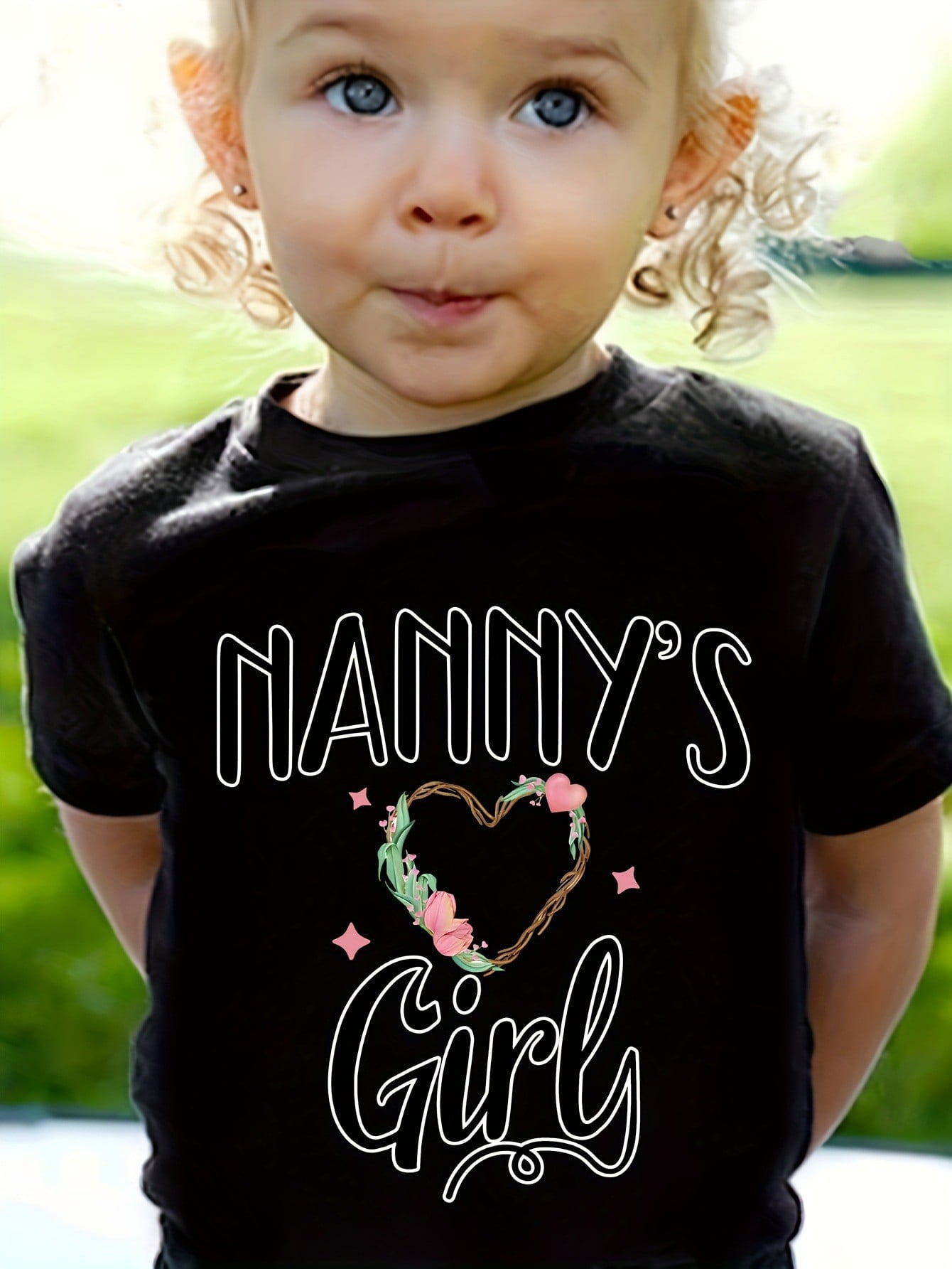 Adorable "Nanny's Girl" Pink Graphic Tee for Youngsters - Soft Cotton ...
