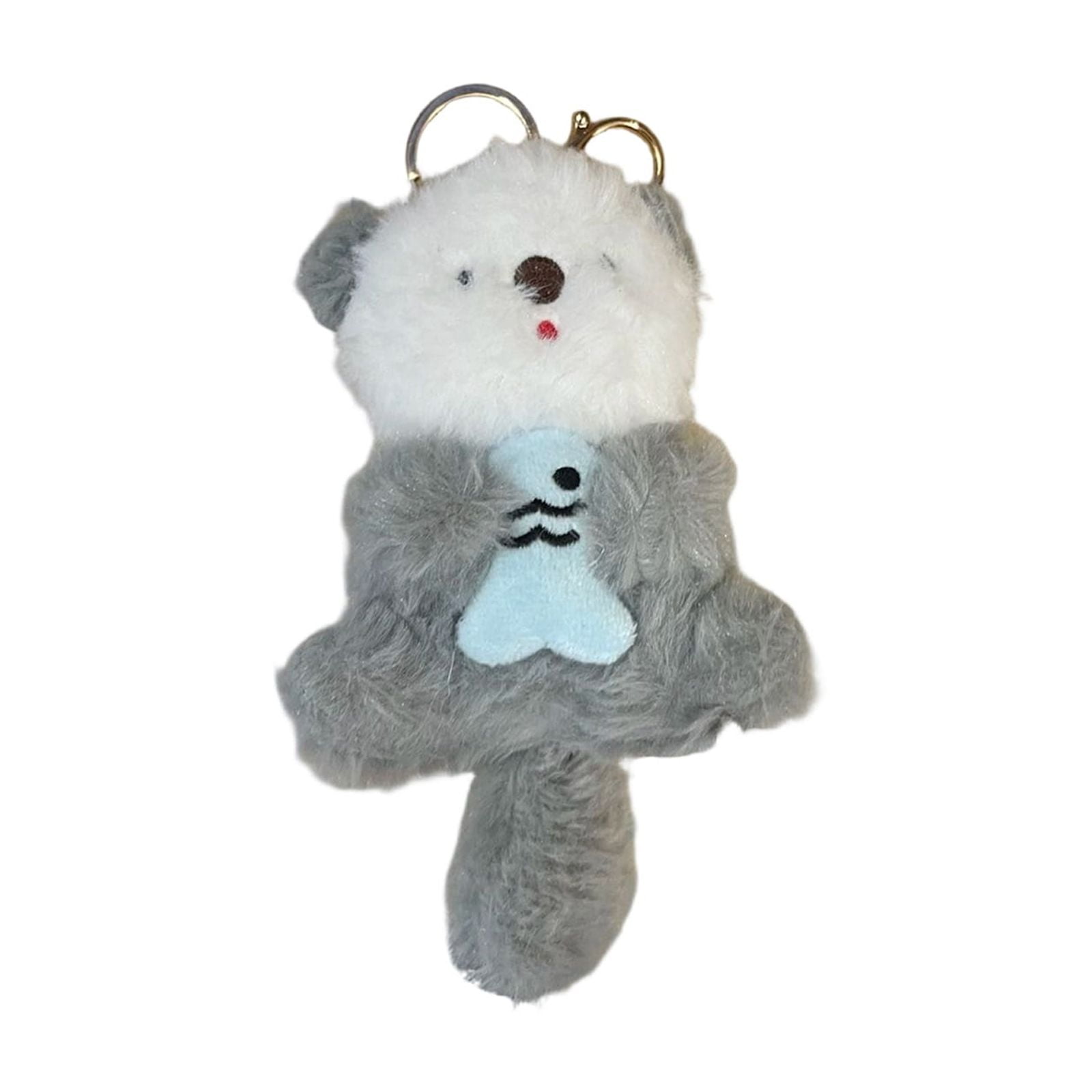 Adorable Otter - Themed Plush Keychain Charm With Fish, Soft Plush ...