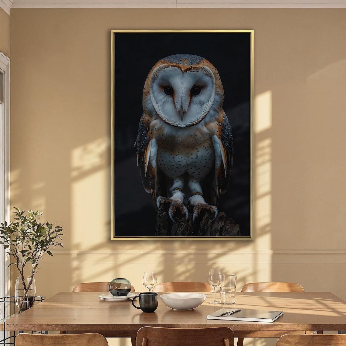 Adorable Owl Wall Art Intense Gaze Bird Of Prey Poster Nocturnal ...