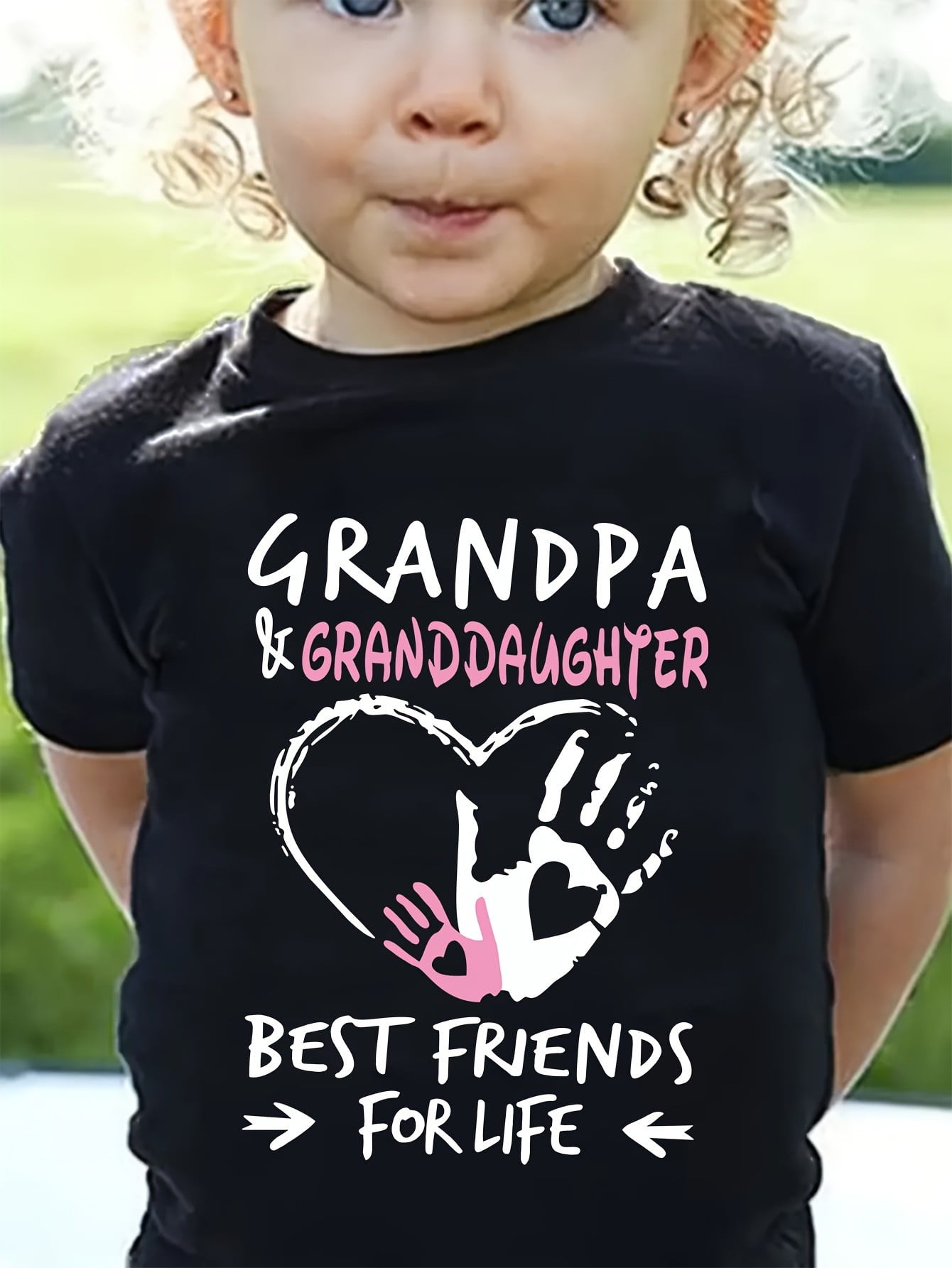 Adorable Palm & Letter Print Girls' T-Shirt - Soft, Stretchy Cotton ...