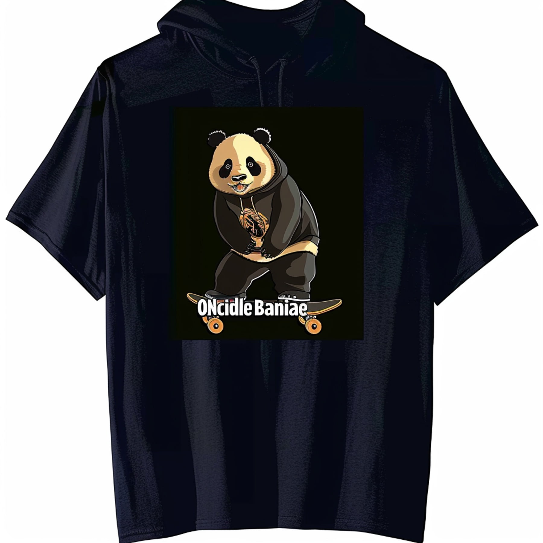 Adorable Panda Longboarding Vector Graphic Design for Black T Shirt ...