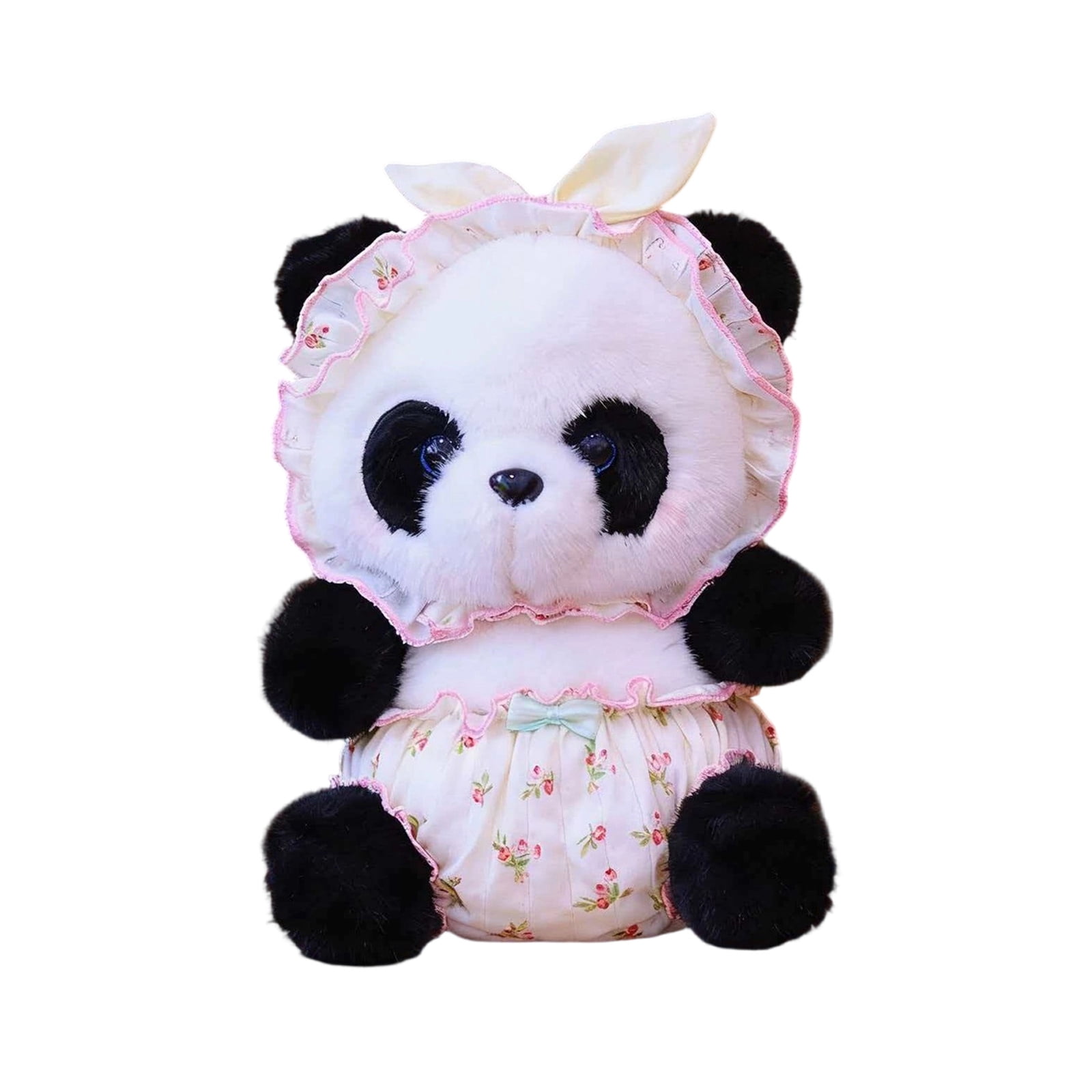 Adorable Panda Plushie in Floral Dress, Soft Bear Stuffed Animal for ...