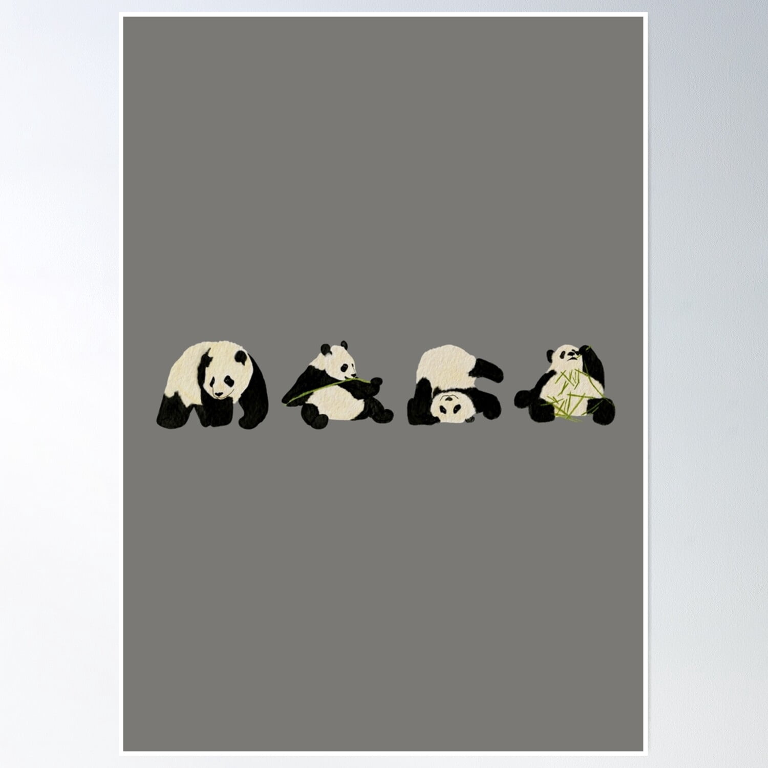 Adorable Panda Poses Poster Wall Art, Modern Wall Decor, 8x12 UNFRAMED ...