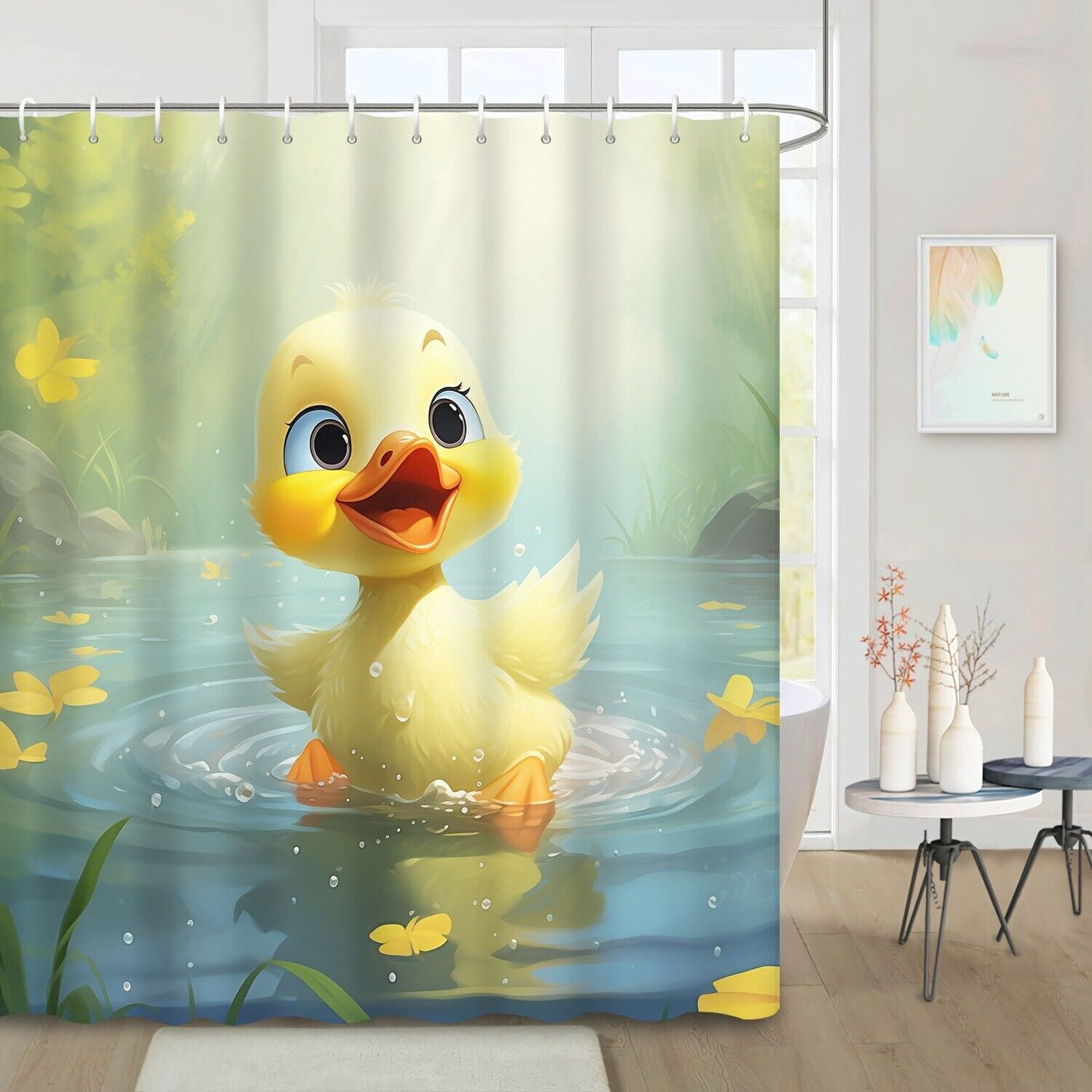 Adorable Pattern Shower Curtain Installation With 12 hooks - Walmart.com