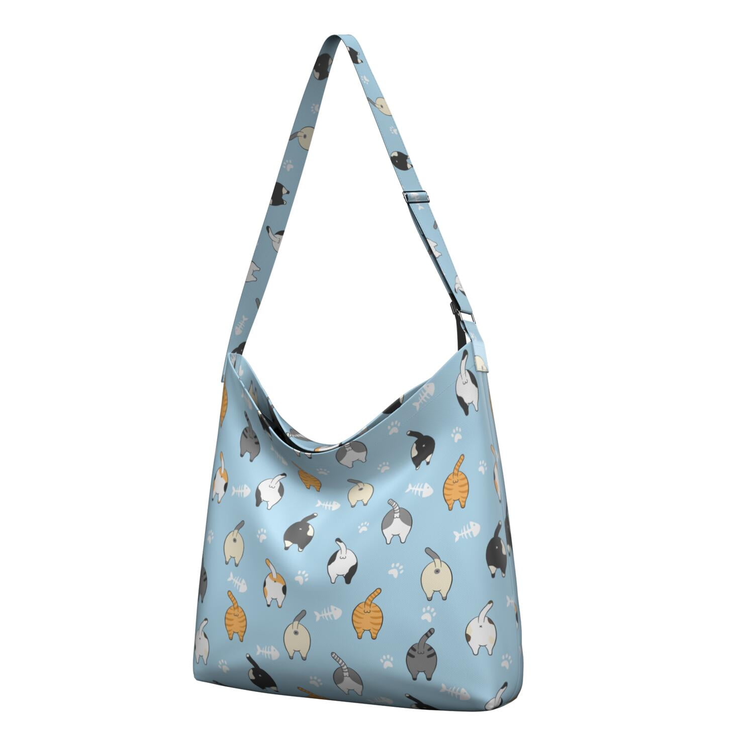 Adorable Paw Print Casual Sling Tote Bag - Large Capacity Minimalist ...