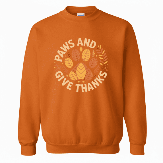 Adorable Paws and Give Thanks Funny Thanksgiving Pet Graphic Art ...