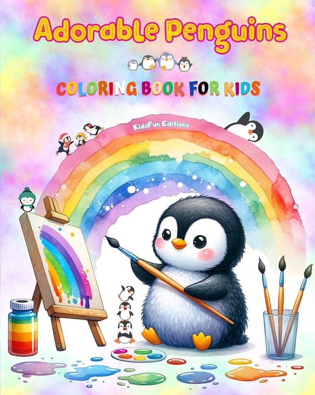 Adorable Penguins - Coloring Book for Kids - Creative Scenes of Joyful ...